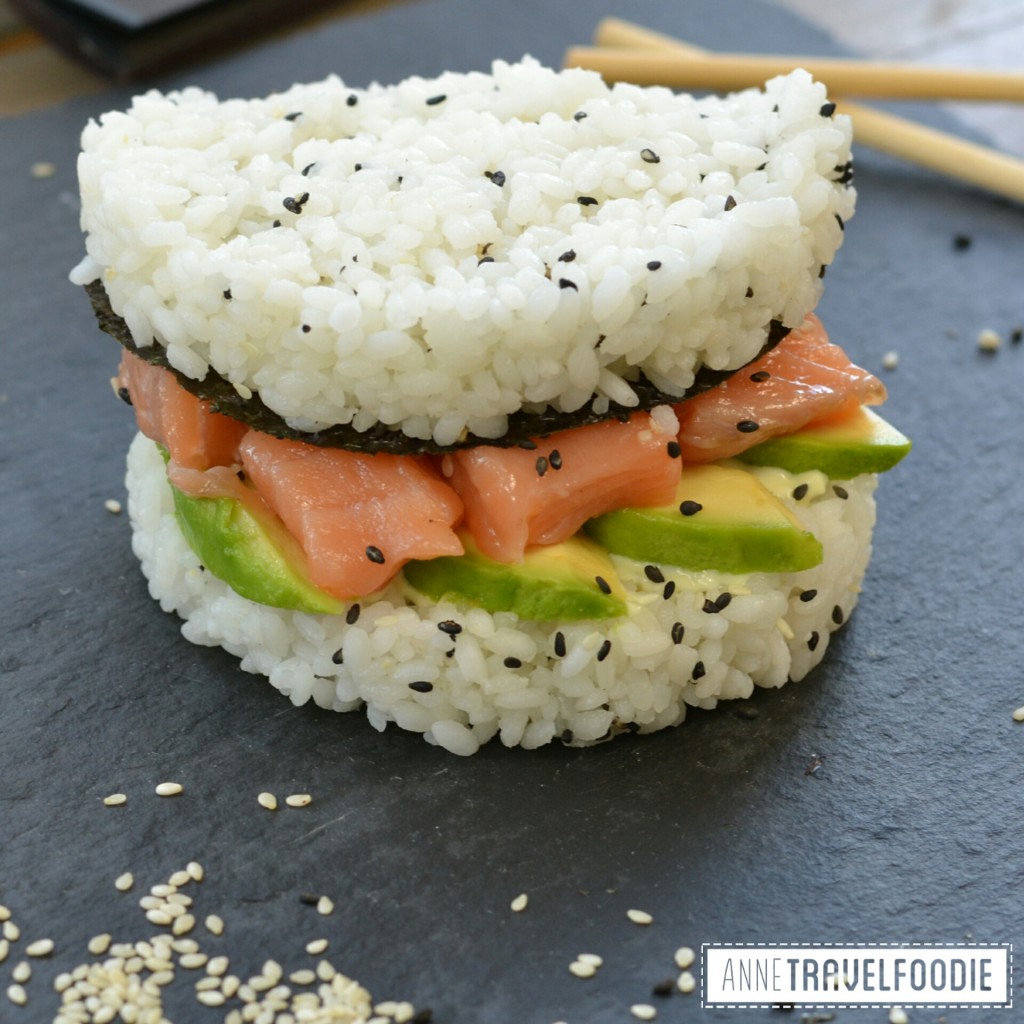 New recipe: Sushi Burger - Anne Travel Foodie