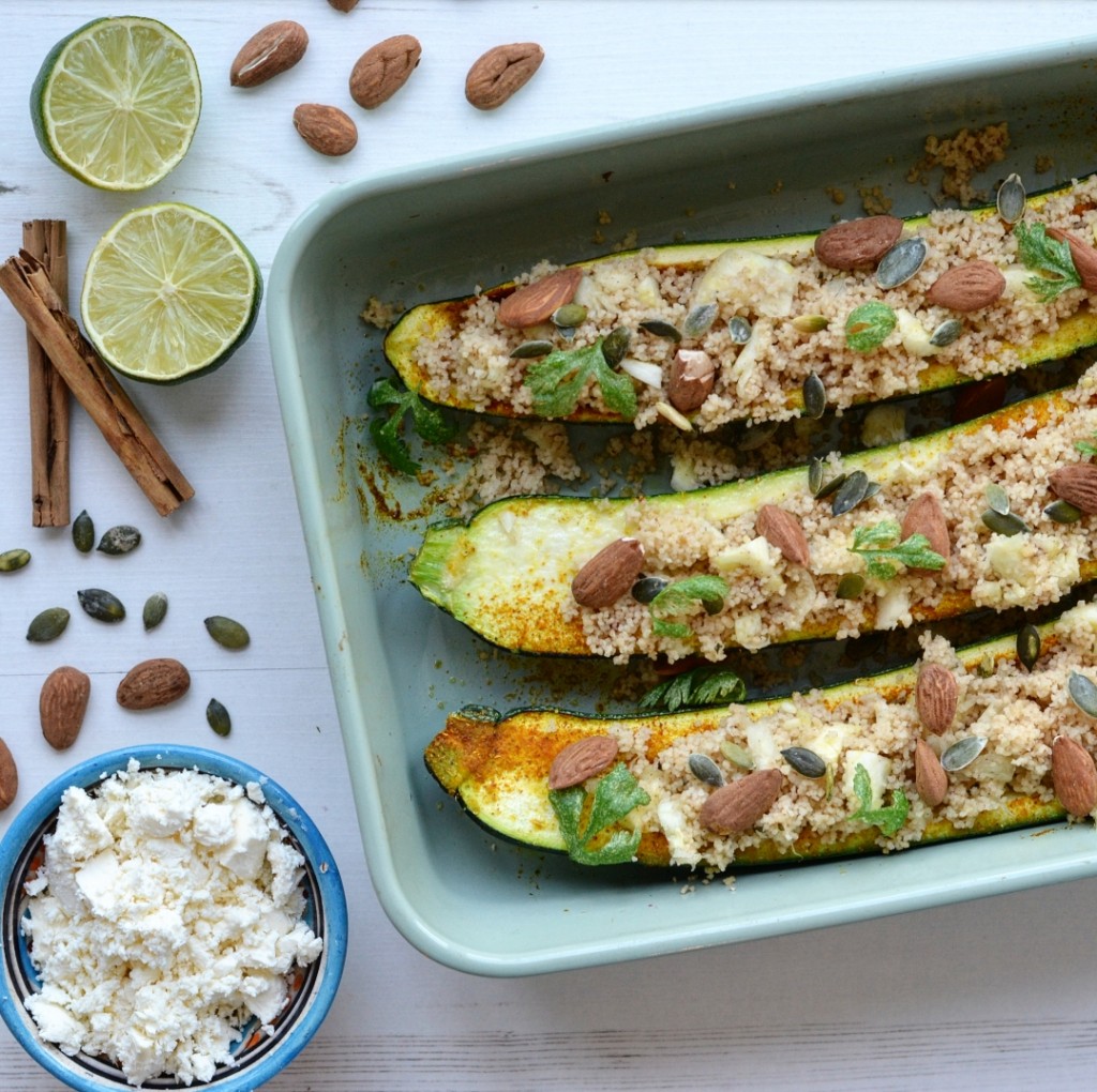 Courgette boats with couscous - Anne Travel Foodie