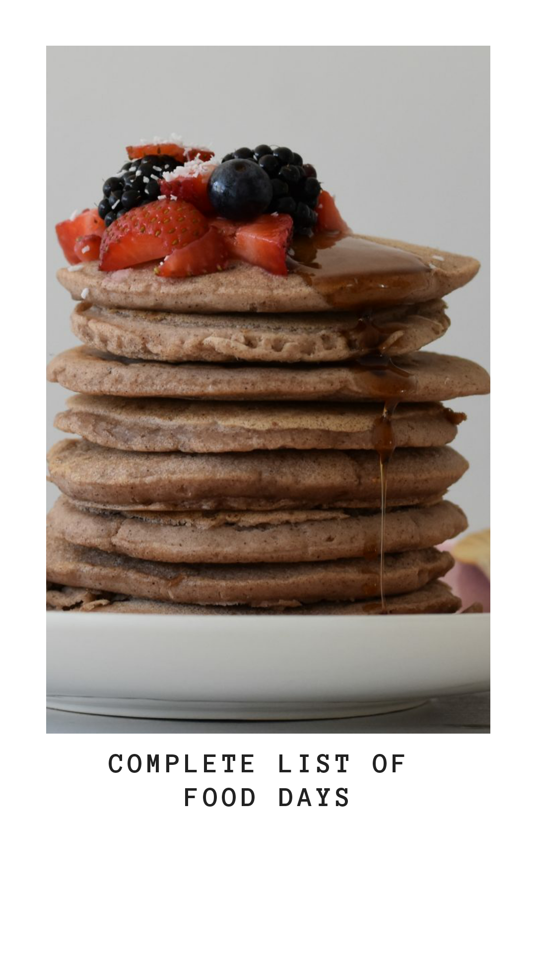 Complete List of Food Days - Anne Travel Foodie