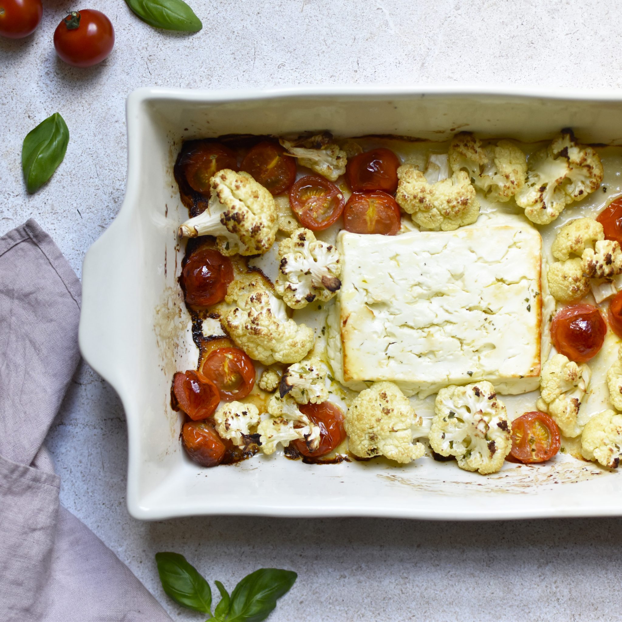 Baked feta with risoni and cauliflower - Anne Travel Foodie