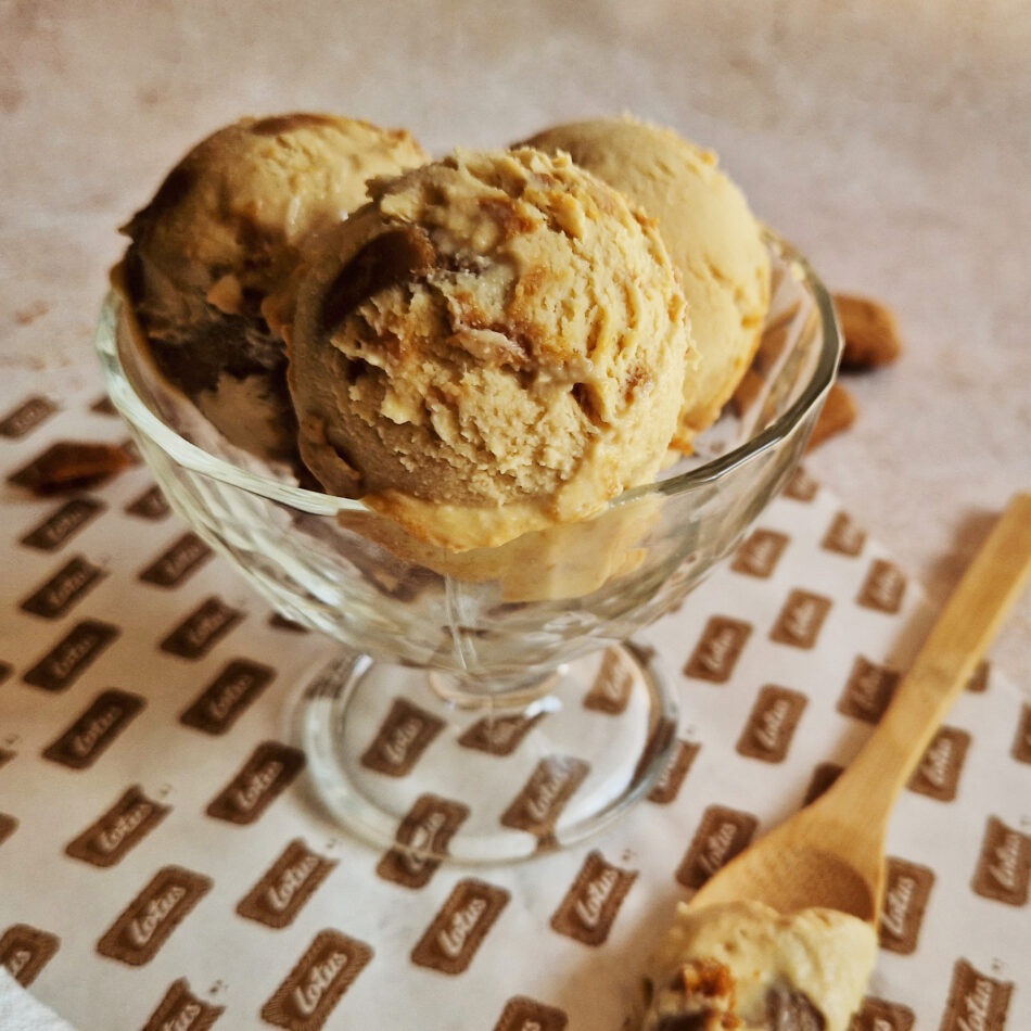 Easy Lotus Biscoff Ice Cream (no ice cream maker needed) - Anne Travel Foodie