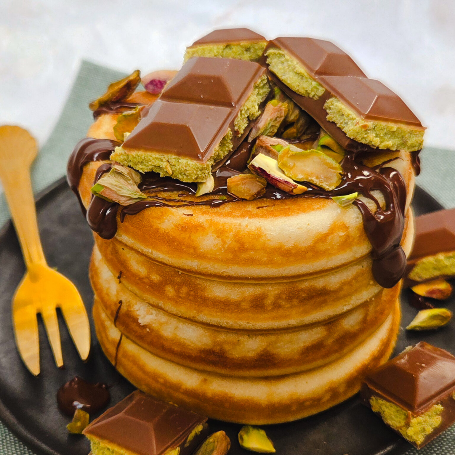 Dubai Chocolate Pancakes - Anne Travel Foodie